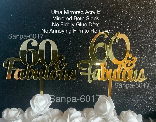 60TH BIRTHDAY DOUBLE Sided Personalised Cake Topper Cupcake Toppers ...