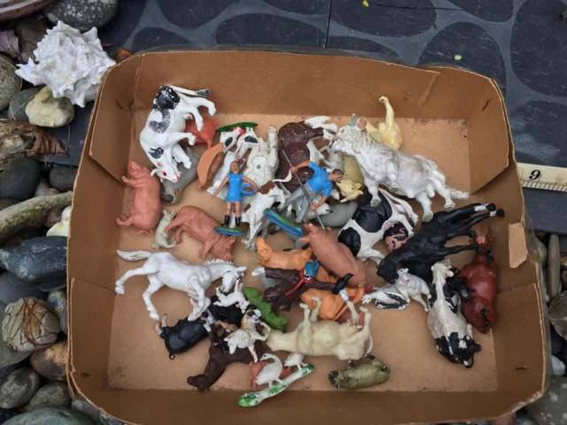 VINTAGE MOSTLY BRITAINS Ltd Toy Farm Bundle 1970s inc. Scarecrow +2 ...