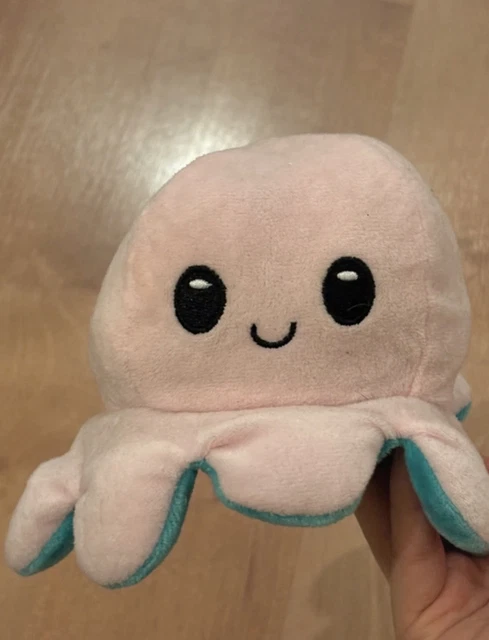 FLIPPABLE MOOD OCTOPUS Happy/Sad Pink blue Soft Toy Double Sided 20cm £ ...