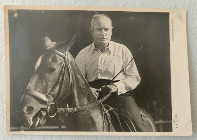 CARTOLINA FASCISMO MUSSOLINI Cavallo Pnf Duce Propaganda 1934 Ballerini ...