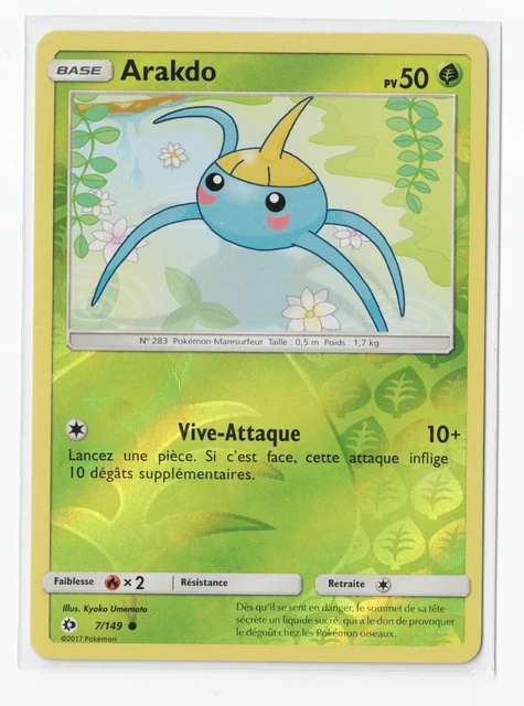 CARTE POKÉMON ARAKDO 7/149 50 PV - REVERSE - Soleil et Lune NEUF FR EUR ...