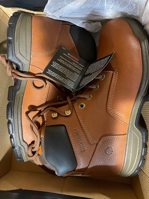WOLVERINE MEN'S 84913 6'' Steel Toe Brown Leather Work Boots Sz 11M £62 ...