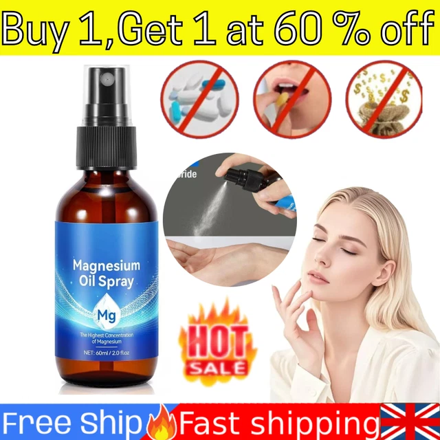 PURE MAGNESIUM OIL Spray - 100% Pure & Natural Magnesium Oil Spray UK £ ...