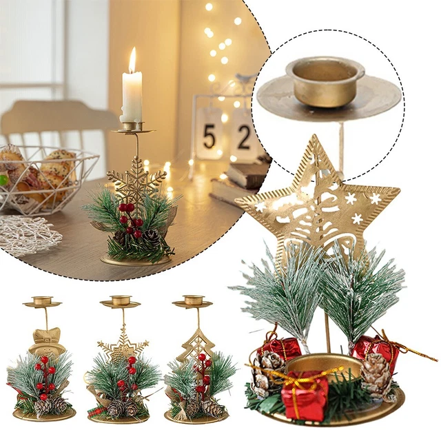 PORTE-BOUGIE DE NO?L en fer forg d coration m tal porte-bougie ornement EUR 7,04 - PicClick FR