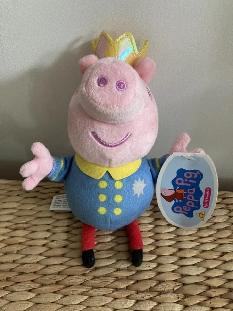 GEORGE PIG PRINCE George Peppa Pig Ty Beanie Teddy Soft Toy £4.99 ...