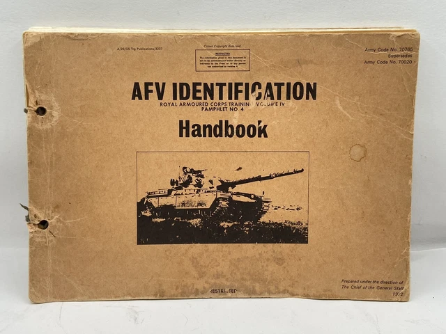 POST WW2 BRITISH AFV Identification Handbook Pamphlet No.4 Royal ...