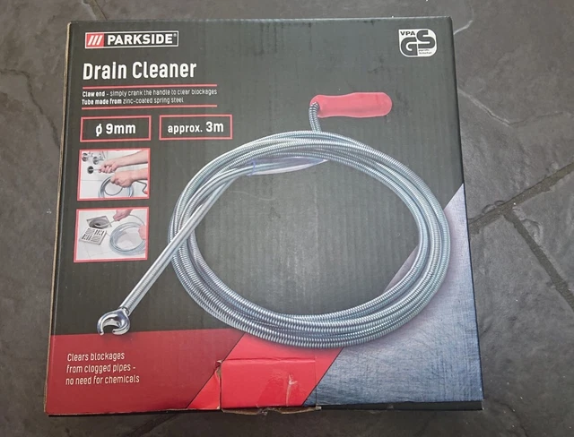 PARKSIDE 3M DRAIN cleaner With claw - 9mm zinc coated spring steel New ...