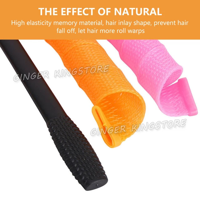 NEW 40PCS 50CM Magic Hair Curlers Curl Formers Spiral Ringlets Leverage ...