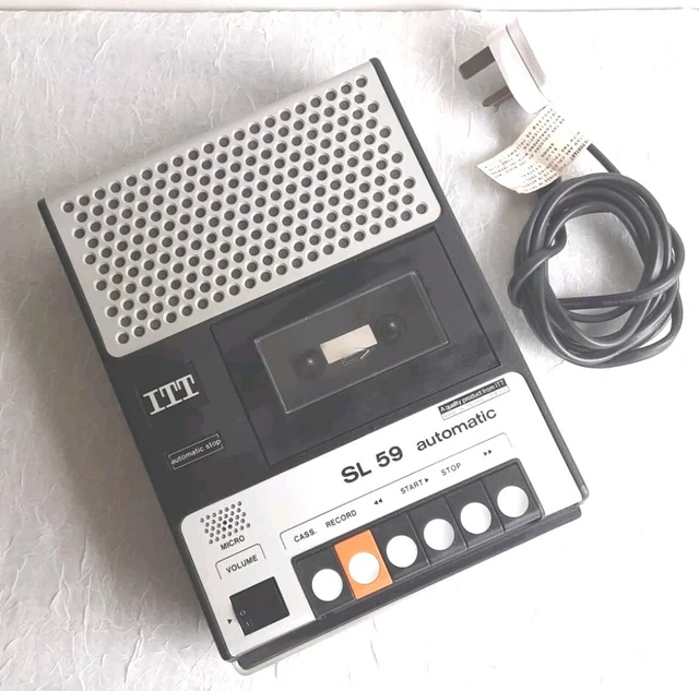 VINTAGE RETRO ITT SL 59 Automatic Portable Cassette Tape Recorder ...
