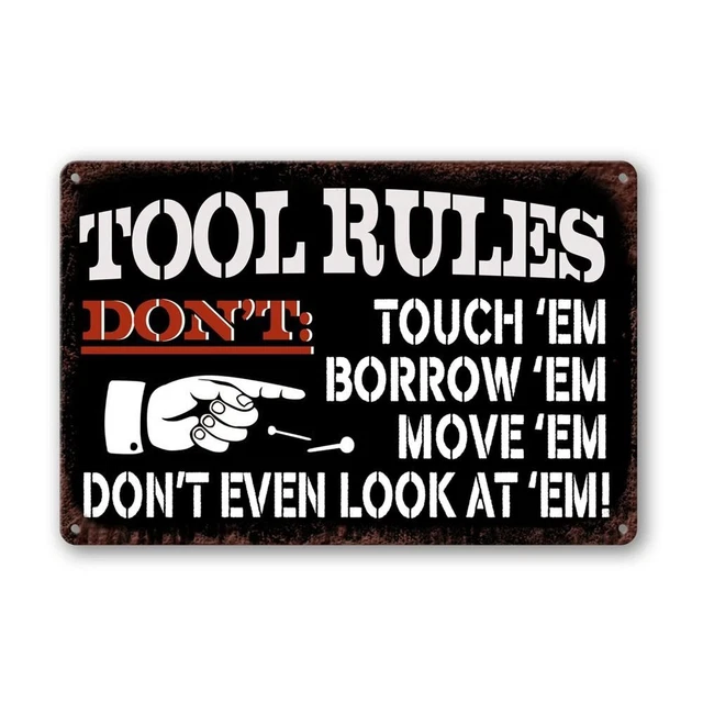 TIN METAL RULES Signs Garage Coffee Bar Sign Wall Decor Garage Sign ...