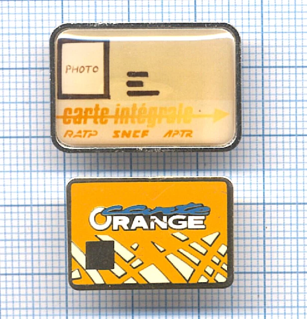 LOT 2 PIN'S vintage RATP / anciennes Carte Orange et carte intégrale ...