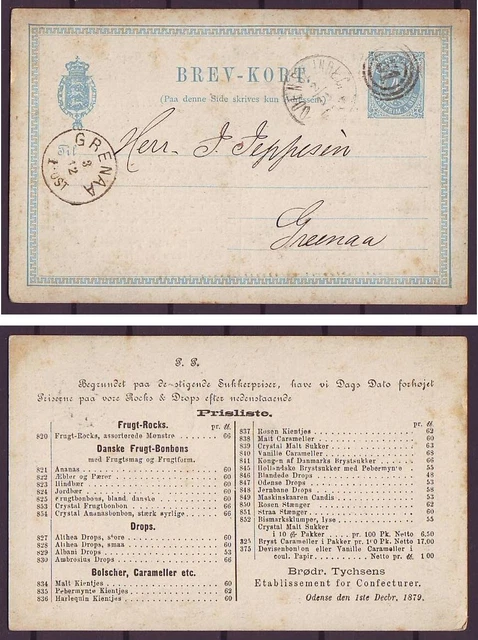 E5574/ DENMARK ODENSE Br.Tychsens Commercial Stationery Cover t/Grenaa ...