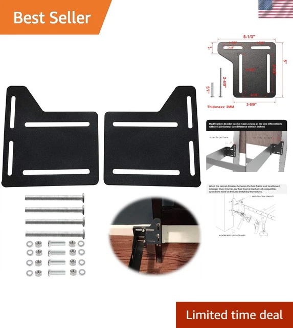 ADJUSTABLE BED FRAME Brackets for Headboard - Heavy-Duty, Rust ...