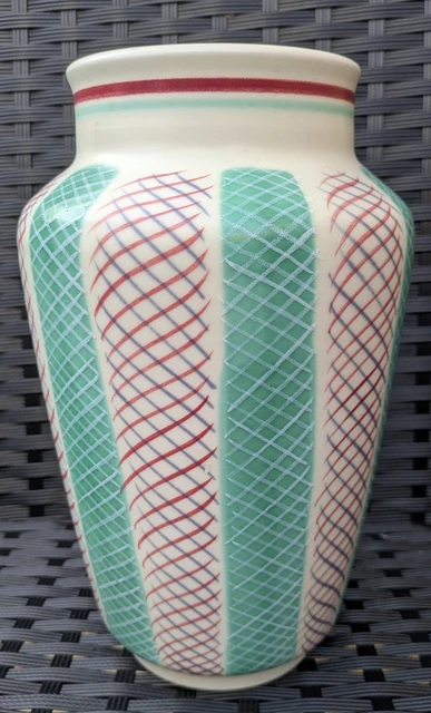 POOLE POTTERY 1950S LARGE FREEFORM VASE. X 'PKT' PATTERN £130.68 ...