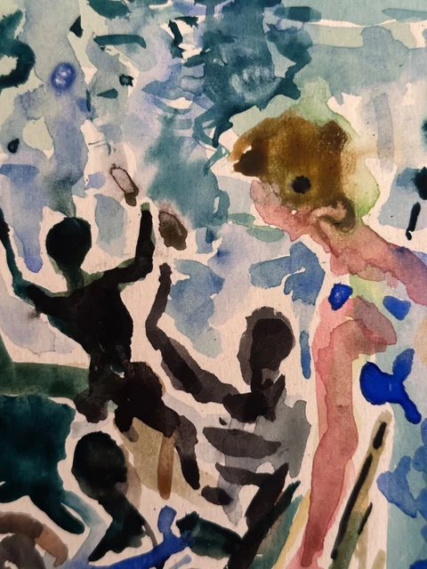 ANTIQUE DRAWING VISION Party Boat Isle Illustration Jean Terles Art ...