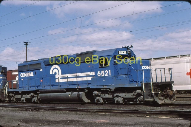 L DIAPOSITIVE ORIGINALE - CR Conrail SD40-2 6521 Philadelphie PA 1982 ...