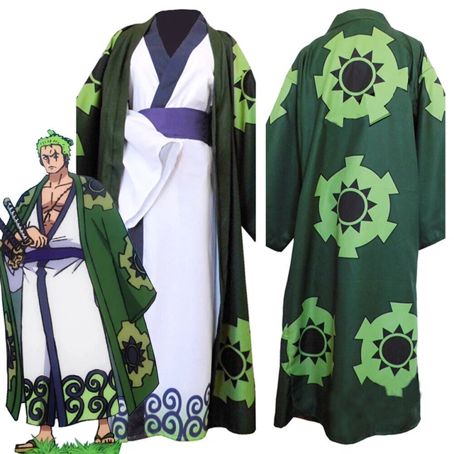 RORONOA ZORO ONE PIECE Wano Kuni Country Cosplay Costume Outfits Kimono ...