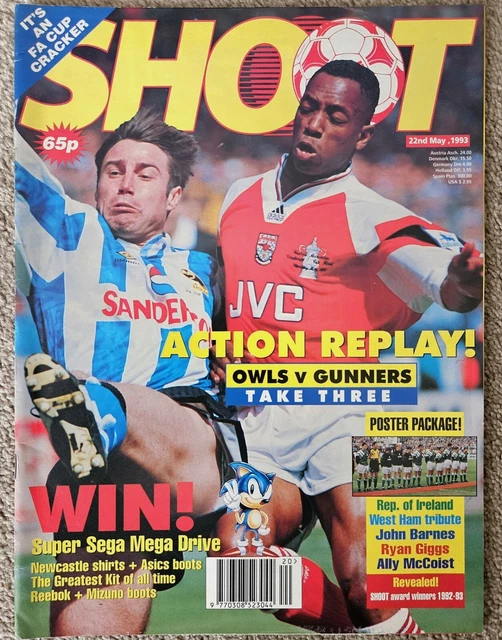 VINTAGE SHOOT! FOOTBALL MAGAZINE - 22ND MAY 1993 - OWLS v GUNNERS TAKE ...