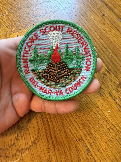 INSIGNE SCOUT VINTAGE années 1970 CAMP NANTICOKE PATCH Conseil Del-Mar ...