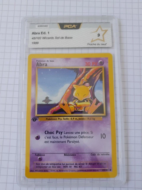 CARTE POKÉMON ABRA 43/102 Édition 1 PCA 9 Set de Base FR EUR 75,00 ...