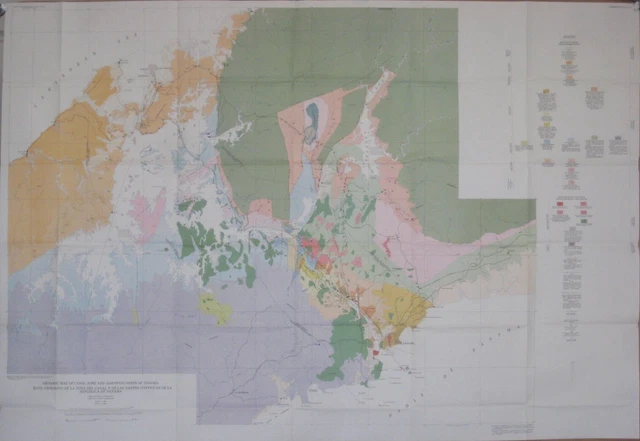 LARGE-FORMAT 1955 GEOLOGIC MAP CANAL ZONE & ADJOINING PARTS OF PANAMA ...