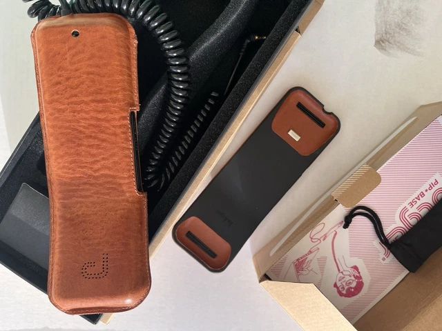 VINTAGE TAN LEATHER Effect Hulger Pip Handset and base - Rare New In ...