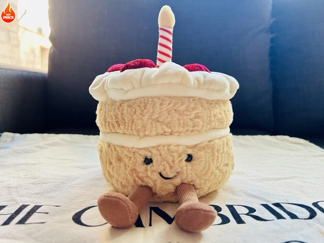 JELLYCAT AMUSABLES RARE Birthday Cake Toy 16cm - Brand New With Tags w ...