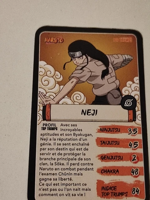 CARTE NEJI NARUTO top trumps Burger King Série 1/6 Fr Neuf EUR 1,00 ...