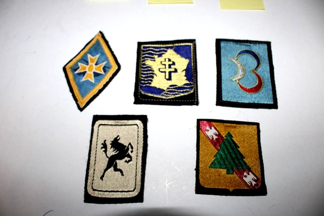 LOT 5 ECUSSONS Tissus Division Blindée 1 2 3 4 5 DB Insigne Militaire Militaria EUR 24,99 ...