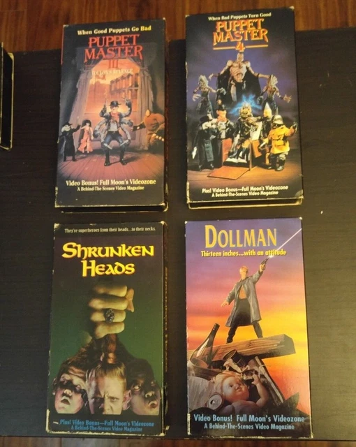 FULL MOON VHS Lot. - Dollman, Puppet Master 3 & 4, Shrunken Heads $28. ...