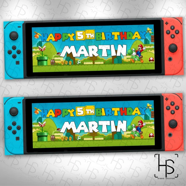 NINTENDO SWITCH SUPER Mario Design 1 WATERPROOF Personal Banner Party ...