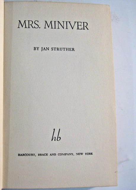 MRS. MINIVER 1942 von Jan Struther Leben einer britischen Hausfrau im ...
