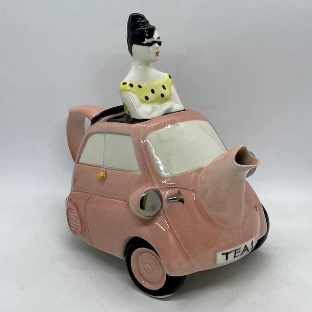 SWINESIDE CERAMICS MICRO Car Teapot 1950s Style Bubble Pink Vintage ...