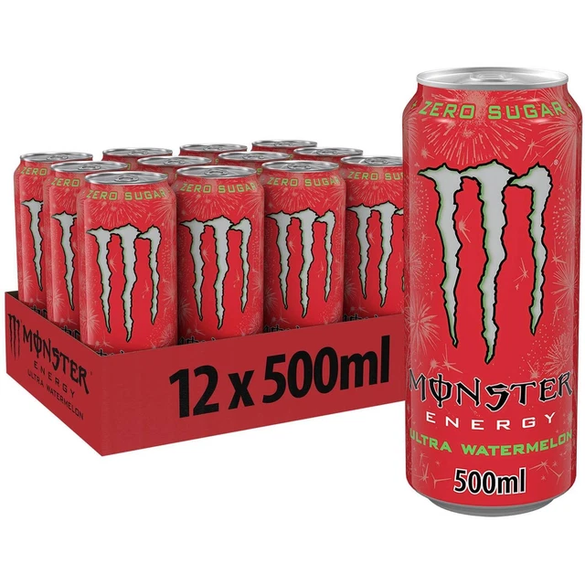 MONSTER ENERGY ULTRA Watermelon Energy Drink 12x 500ml BEST BEFORE ...