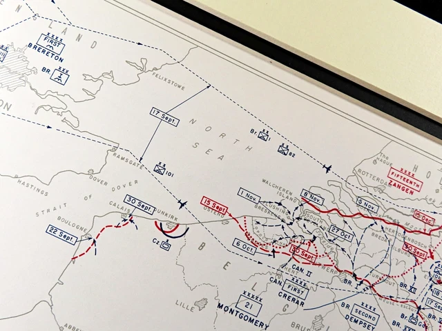 WW2 MAP EISENHOWER Operations Allied Invasion of Europe 1944 US ...
