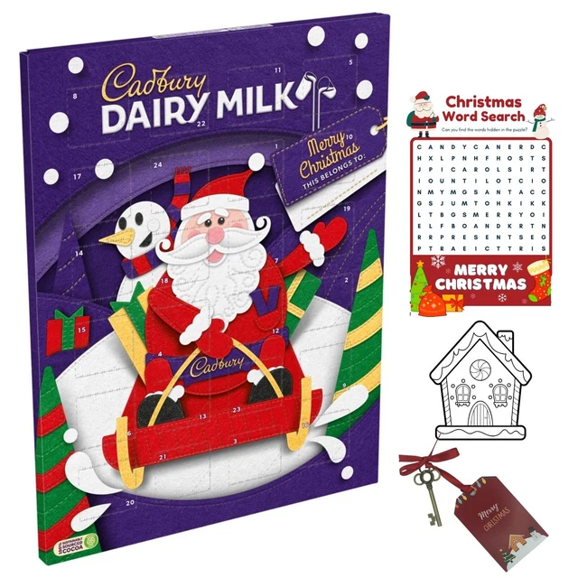 CADBURY DAIRY MILK Chocolate Advent Calendar, Christmas Word Search ...