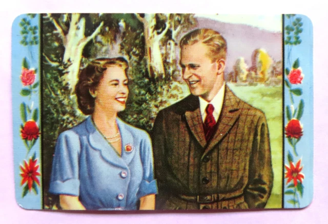 VINTAGE COLES ROYALTY Swap Card: QUEEN ELIZABETH & PRINCE PHILIP $9.95 ...