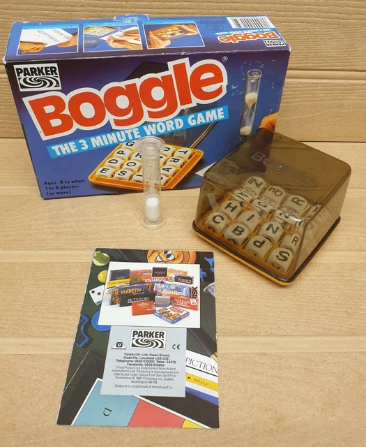 VINTAGE BOGGLE THE 3 Minute Classic Family Word Game Parker 1992 £8.99 ...