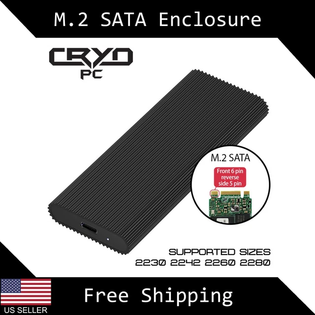 CRYO-PC USB 3.1 10Gbps Type-C M.2 SATA NGFF Tool Free SSD Enclosure ...