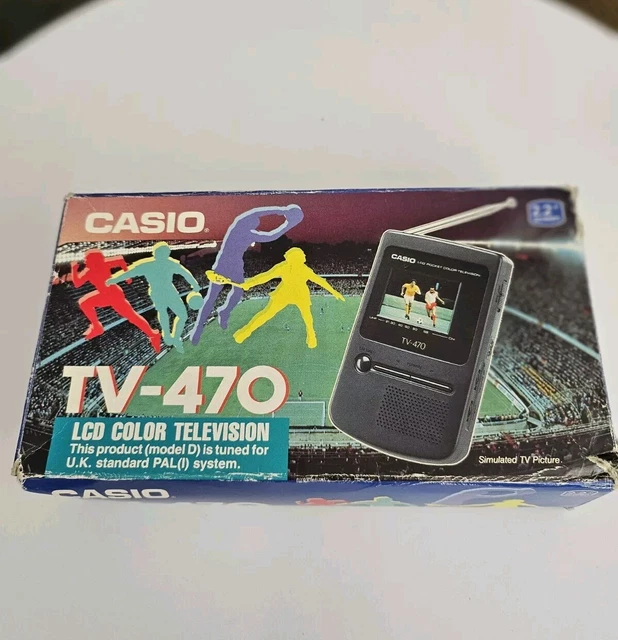 CASIO TV-470 VINTAGE Pocket Colour Television 2.2" Screen w/ Black ...