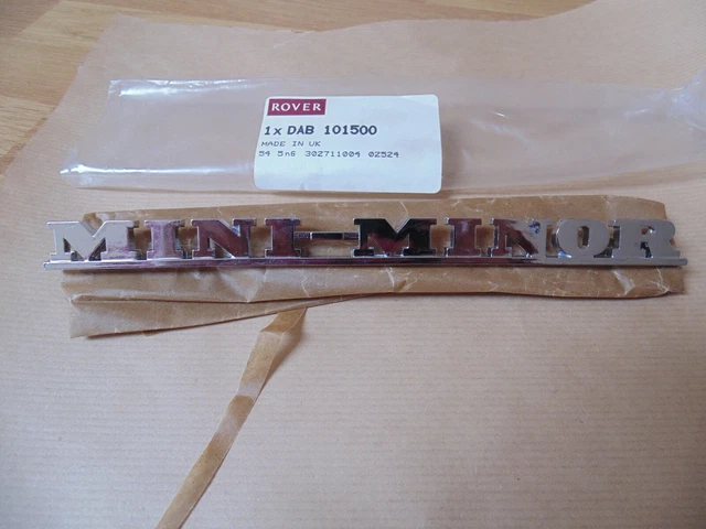 CLASSIC MINI MINOR Boot badge genuine Rover DAB101500 nos £12.00 ...