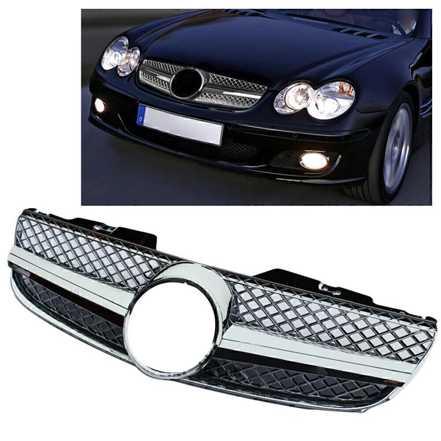 1 FIN AMG Style Front Grill Grille for Mercedes Benz R230 SL550 SL63 ...