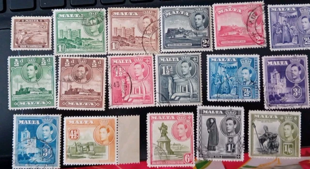 MALTA 1938 GEORGE VI Era - Definitive - 17 Values Used £8.28 - PicClick UK