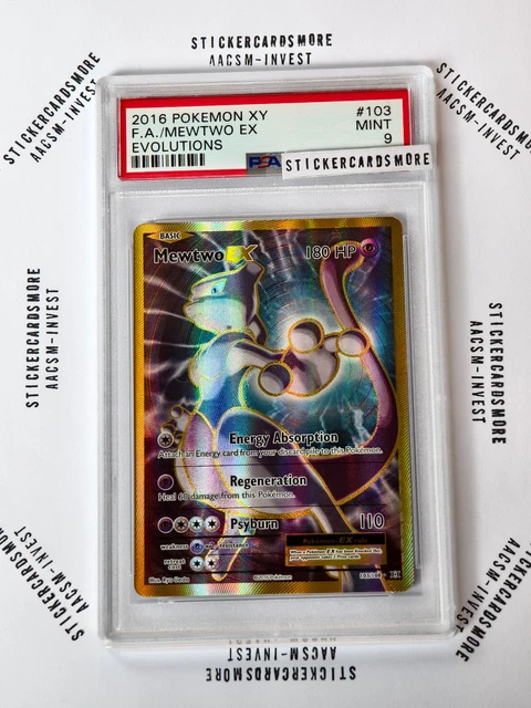 MEWTWO EX FULL Art Holo 103/108 XY Evolutions Pokemon 2016 ENG PSA 9 Mint EUR 79,99 - PicClick DE