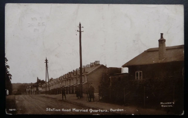 STATION RD. MARRIED Quarters Bordon Ww1 Real Photo Postcard Posted ...