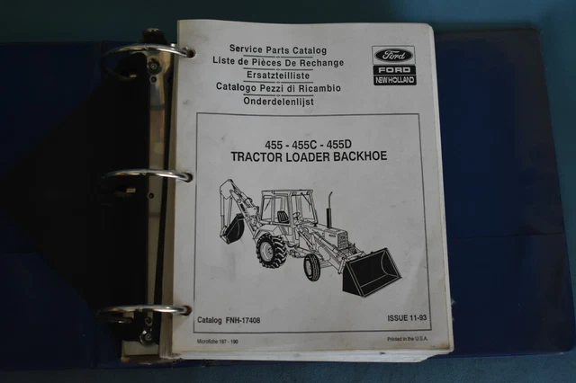 1993-94 FORD NEW Holland 455 455C 455D Tractor Loader Backhoe Parts ...