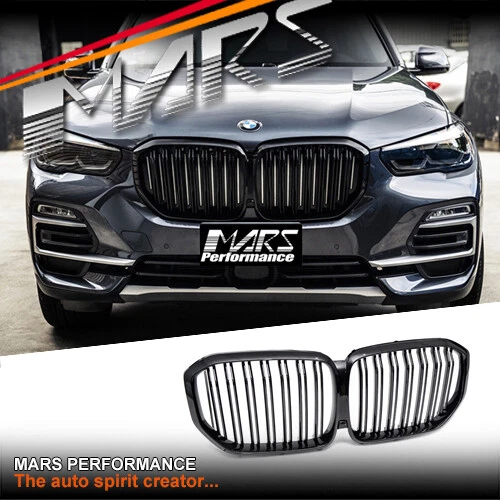 GLOSS BLACK X5M Style Front Bumper bar Bodykit Grille Grill for BMW X5 ...