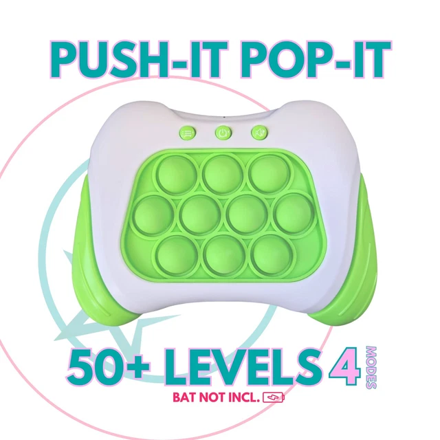 UK PUSH-IT POP-IT Light Up Game Bubble Sensory Fidget Toy Electronic ...