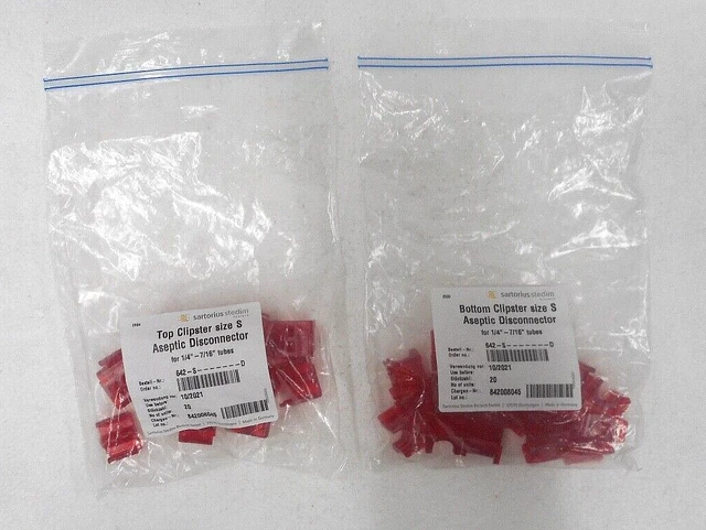 SARTORIUS 642-S-D TOP/BOTTOM Clipster Size S Aseptic Disconnector Pk of ...