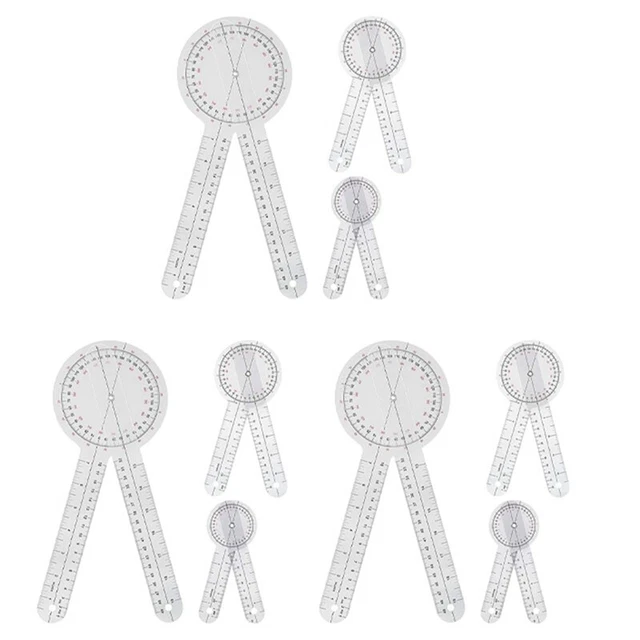 9-PIECE GONIOMETER 6/8/12 Inch Occupational Therapy Protractor Tool ...